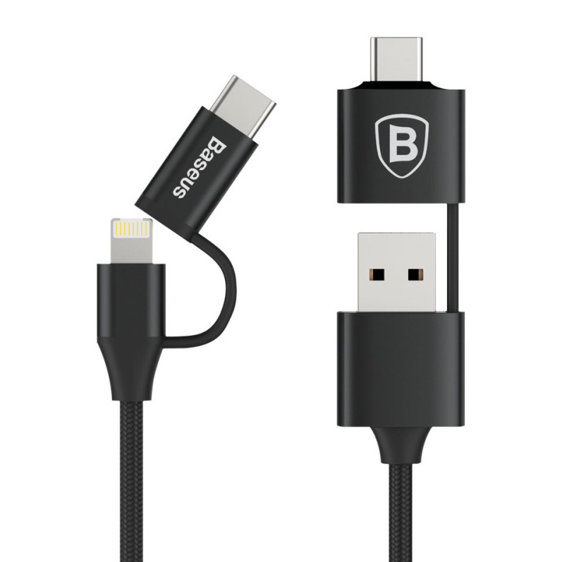 Baseus iPhone / iPad / Android / Micro USB Type-C Cable (Black)